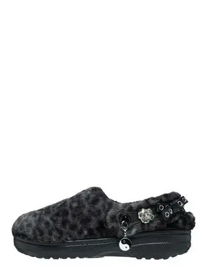 CROCS Classic Unfurgettable Clog With Leopard Print And Embellishments - Black/leopard