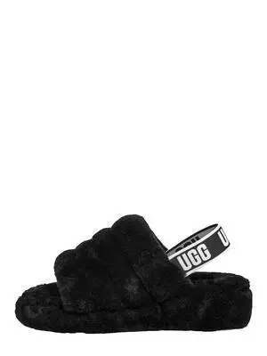 UGG Fluff Yeah Slide Thick Sole Slipper - Black