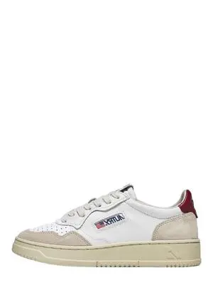 AUTRY AUTRY Medalist Low Leather And Suede Sneakers White/beige/red