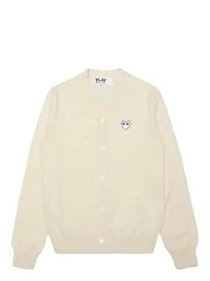 Play Comme Des Garcon Cardigan With Emblem - White