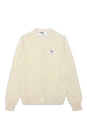 Play Comme Des Garcon Cardigan With Emblem - White