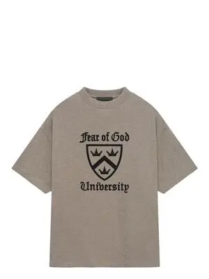 Fear Of God Ss25 Heavy T-shirt 'college Shield - Heather Grey