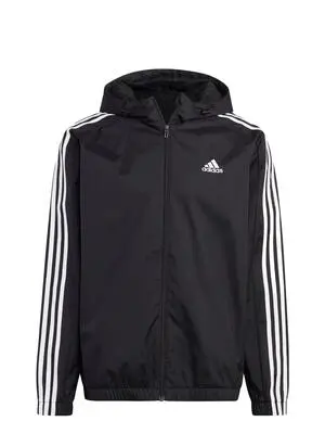 Adidas Essentials 3-stripes Woven Windbreaker Jacket - Black