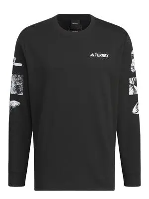 Adidas National Geographic Aeroready Graphic Long Sleeve Tee Asia Sizing - Black