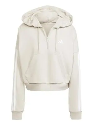 Adidas Essentials 3-stripes French Terry Quarter-zip Hoodie - Grey