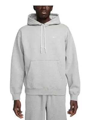 Nike Solo Swoosh Fleece Pullover Hoodie - Grey