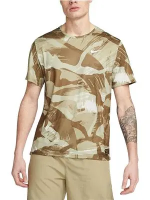 Nike Dri-fit Miler Camouflage Running T-shirt - Brown/multi-color
