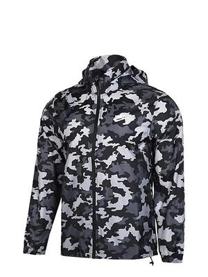 Nike Camouflage Pattern Hooded Zipper Jacket - Black