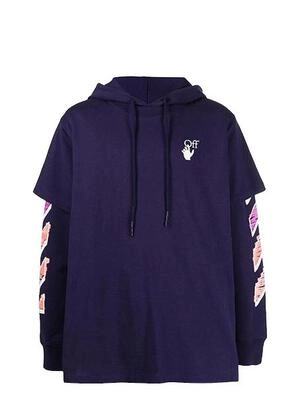 OFF-WHITE Off-White Purple Double Layer Hoodie