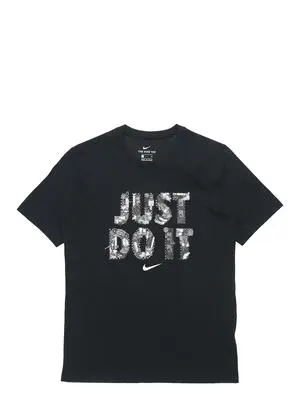 Nike Just Do It" Alphabet Print Short Sleeve Tee - Black