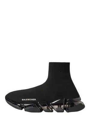 Balenciaga Speed 2.0 Clear Sole Sock Sneakers - Black