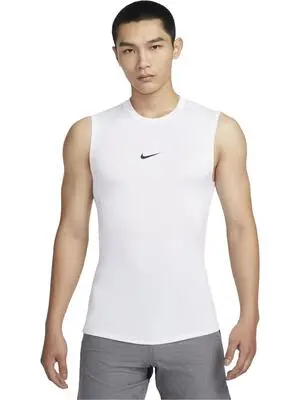 Nike Pro Dri-fit Sleeveless Fitness Top - White