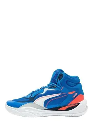 PUMA Playmaker Pro Mid Basketball Sneakers - Blue/orange/white