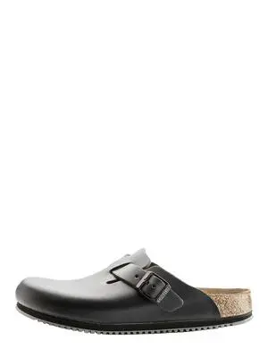 BIRKENSTOCK Boston Super Grip Natural Leather Narrow Fit - Black