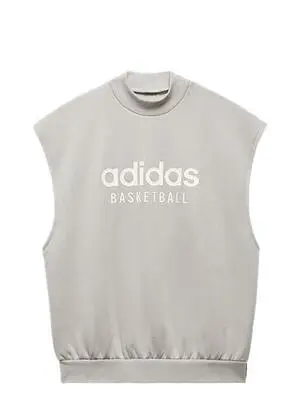 Adidas Basketball Mock Neck Sleeveless Tank Top - Grey
