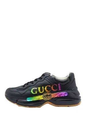 Gucci Rhyton Iridescent Logo Sneakers - Black