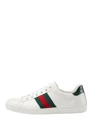 Gucci Ace Leather Low Top Sneakers - White