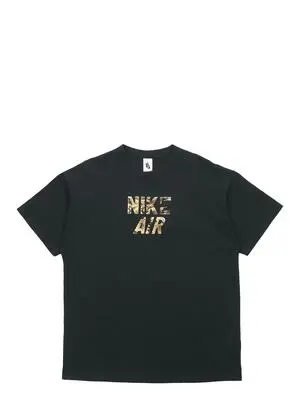 Nike Alphabet Printing Short Sleeve Black T-shirt 'black Camo - Black/camo