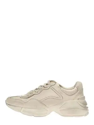 Gucci Rhyton Leather Lace-up Sneakers - Ivory Leather