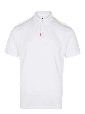 Nike Solid Color Logo Embroidered Half-fastening Pullover Short Sleeve White Polo Shirt - Default Color