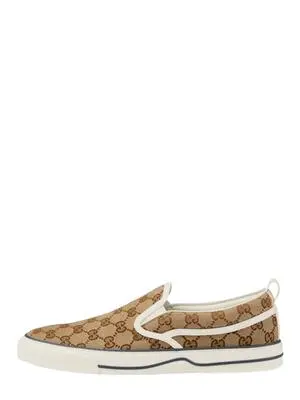 Gucci Tennis 1977 Slip-on Sneakers - Beige/ebony/green