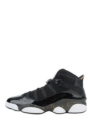 JORDAN Air Jordan 6 Rings Metallic Gold High Top Sneakers Black