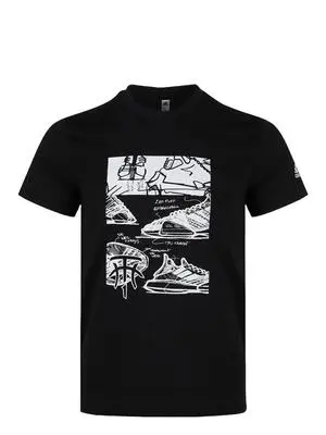 Adidas Tmac Millennium Funny Shoe Pattern Round Neck Short Sleeve - Black