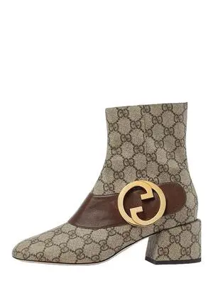 Gucci Blondie Gg-supreme Ankle Boots - Beige
