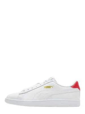 PUMA Smash V2 Low Top Sneakers - White/high Risk Red/gold