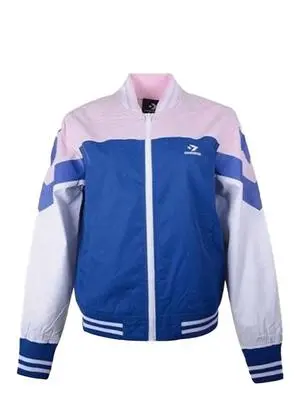 CONVERSE Non-padded Baseball Bomber Jacket - Pink/white/blue