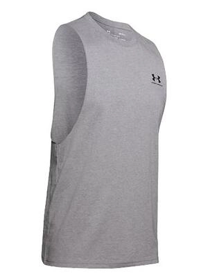 Under Armour Sportstyle Left Chest Cut-off Tank Top - Grey