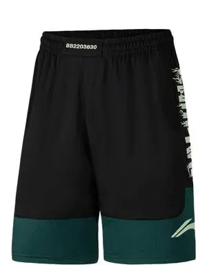 LI-NING Badfive Logo Basketball Shorts - Black/teal