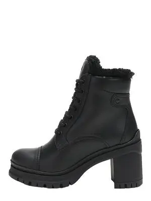 PRADA PRADA Fur-Lined Lace-Up Ankle Boots
