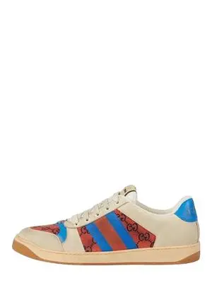 Gucci Screener Gg Canvas Low Top Sneakers - Blue/white