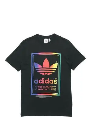 Adidas Originals Vintage Tee Multi-color Gradient Logo Short Sleeve - Black