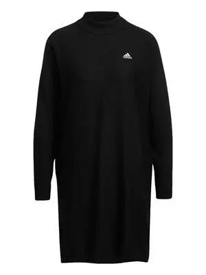 Adidas 3-stripes Long Sleeve Sweater Dress - Black