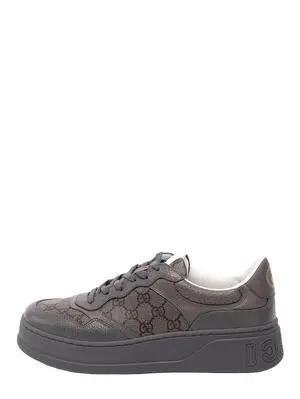 Gucci Gg Monogram Lace-up Sneakers - Grey