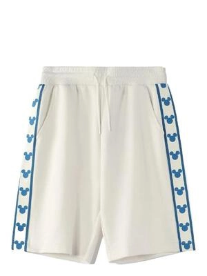 LI-NING X Disney Graphic Striped Shorts - Beige/blue