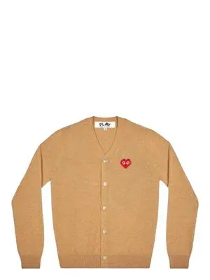 Play Comme Des Garcon Cardigan With Emblem - Beige