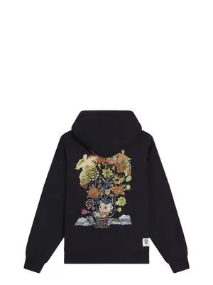 LI-NING Sports Style Hoodie With Graphic Print - Black