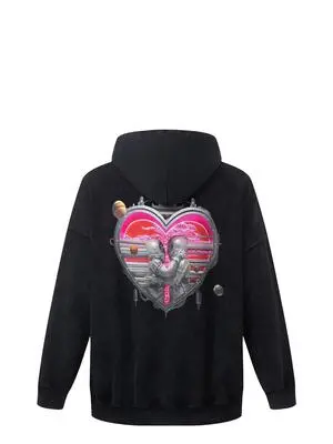 LI-NING Valentine's Day Graphic Hoodie 'black - Black/multi-color