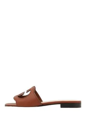 GUCCI Gucci Interlocking G Cut-Out Slide Sandal Leather