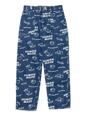 HUMAN MADE Printed Denim Baggy Jeans - Blue