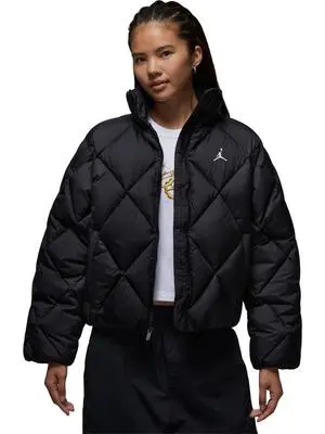JORDAN Air Brooklyn Quilted Puffer Jacket - Black