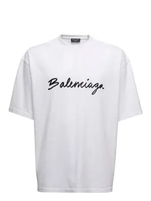 Balenciaga Script Logo T-shirt - White/black