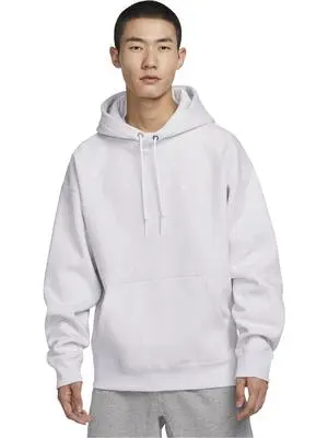 Nike Solo Swoosh Fleece Pullover Hoodie - White