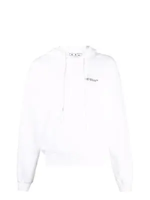Off-White Printed Hooded Long Sleeve Sweatshirt - White/black