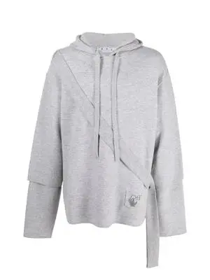 Off-White Ss22 Solid Color Cozy Drawstring Hooded Long Sleeves Gray - Multi-color