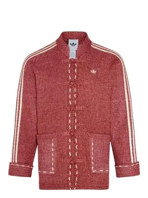 Adidas Knit Jacket With Embellished Closures - Red