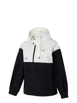 NEW BALANCE Color Block Hooded Jacket - White/black